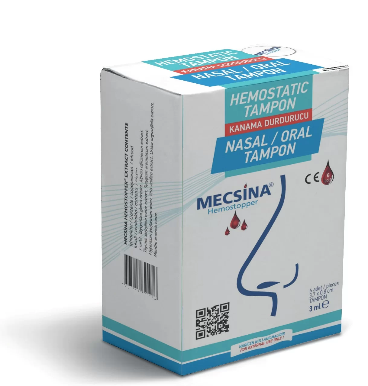 Hemostatic Tampon (Nasal-Oral) - Mecsina Hemostopper